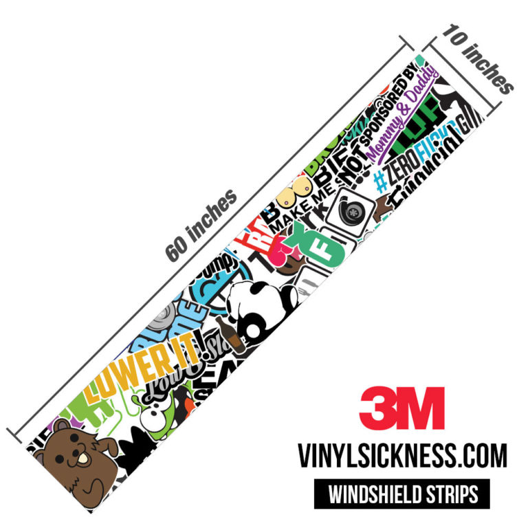 Sticker Bomb • Windshield Banner Sun Strip • Vinyl Sickness