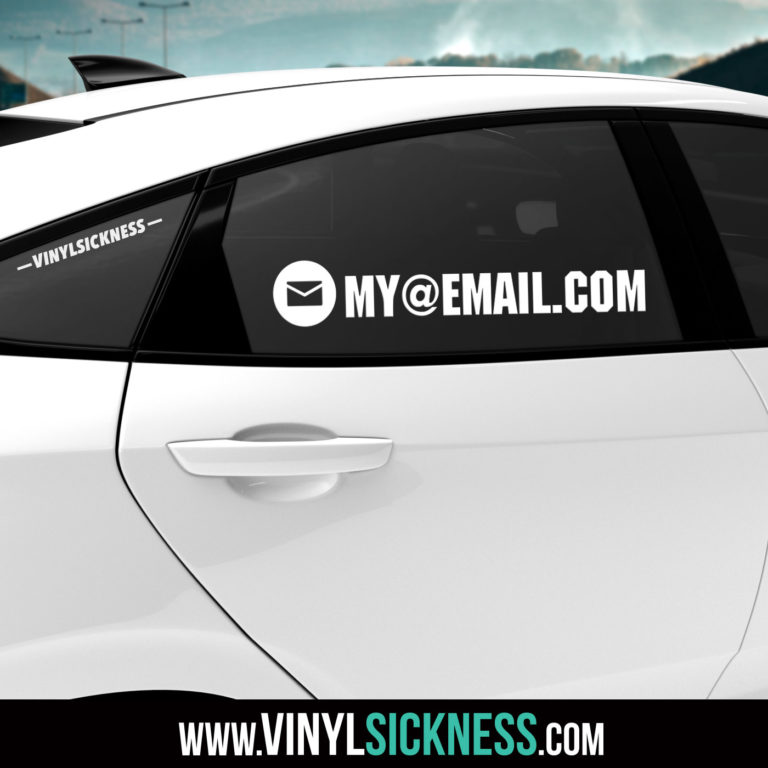 CUSTOM EMAIL TEXT VINYL DECAL • STICKERS