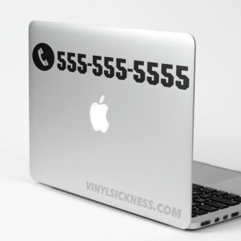 CUSTOM PHONE NUMBER TEXT VINYL DECAL • STICKERS