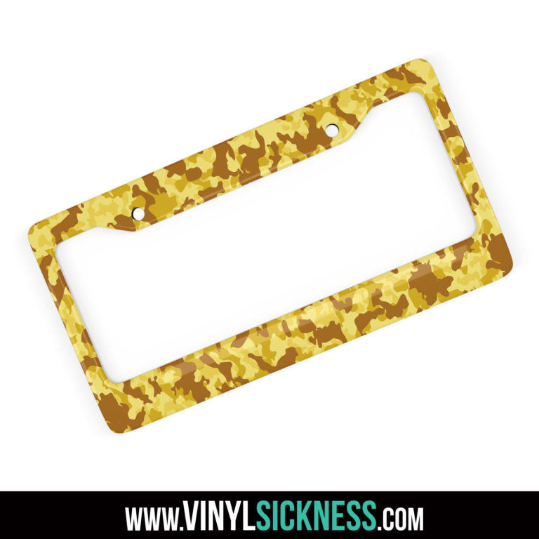 FLAXEN YELLOW • License Plate Frames, Camouflage • Vinyl Sickness