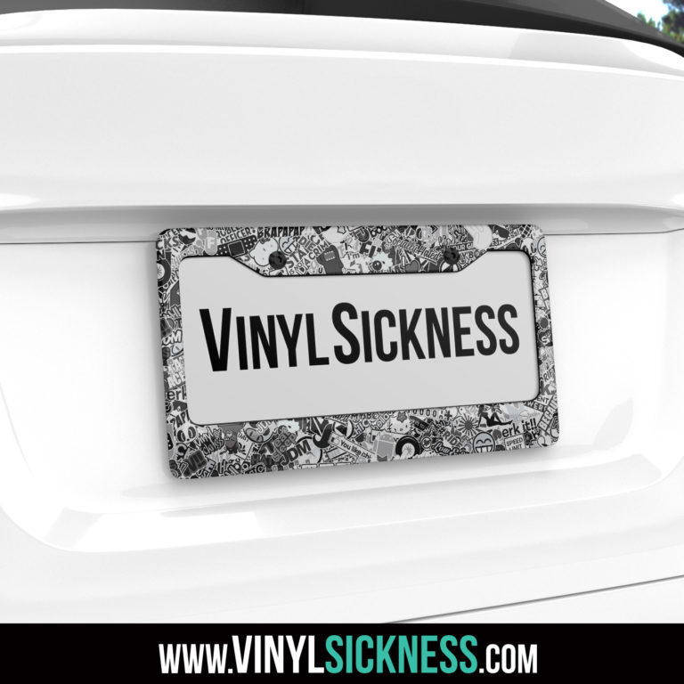 Sticker Bomb VS BW • License Plate Frames, Sticker Bomb • Vinyl Sickness