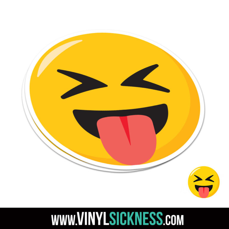 HAPPY TONGUE EMOJI • JDM Funny Stickers / Decals • VS