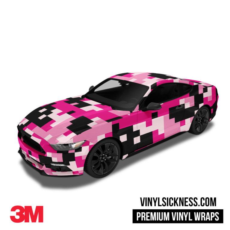 PINK DIGITAL CAMO WRAP • CAR / TRUCK VINYL WRAPS • VS